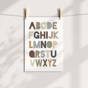 Boho Alphabet Nursery Print - Ink Wood and Paper