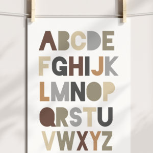 Boho Alphabet Nursery Print - Ink Wood and Paper